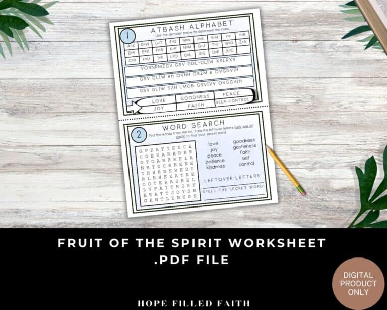 Fruit of the Spirit Activity Worksheets and More